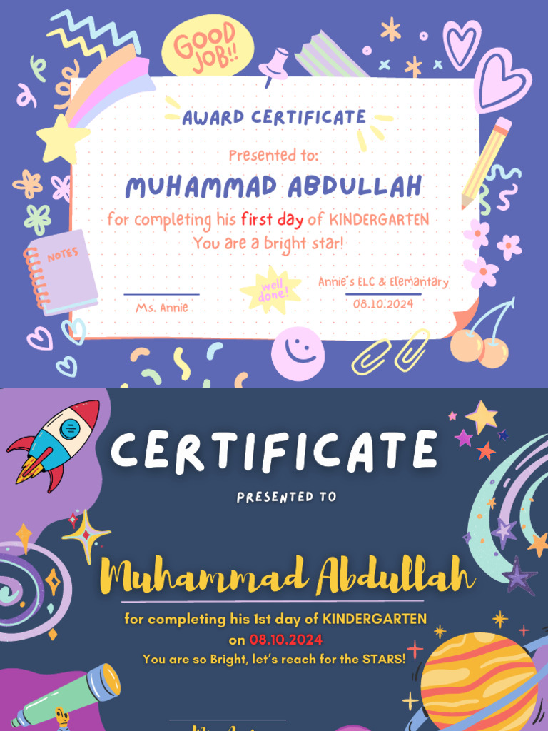 Pastel Blue White Cute Student Certificate-1 | PDF