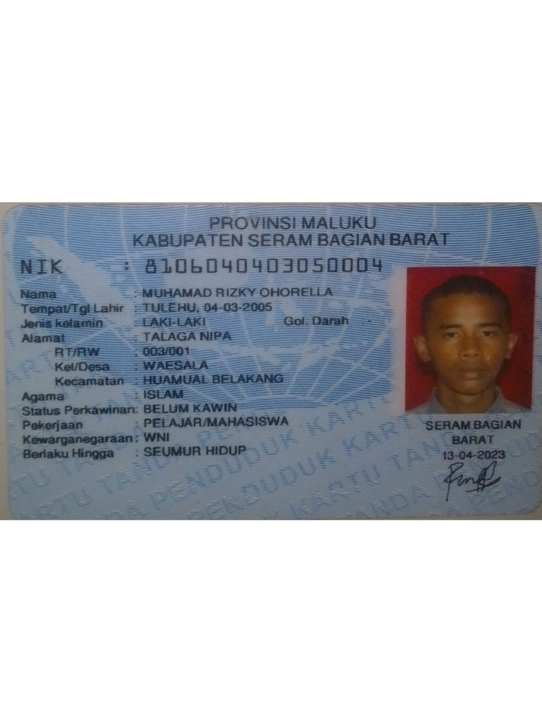 Foto KTP Muhamad Rizky Ohorella | PDF