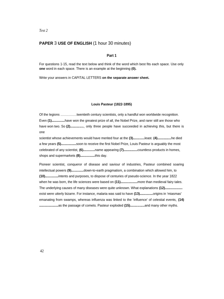 Unit 4 - Reading - Cpe 3 - Test 2 | PDF
