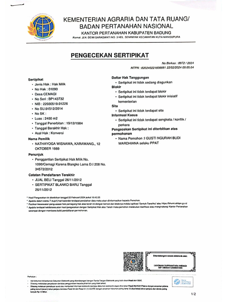 Certificate Checking 1090 | PDF