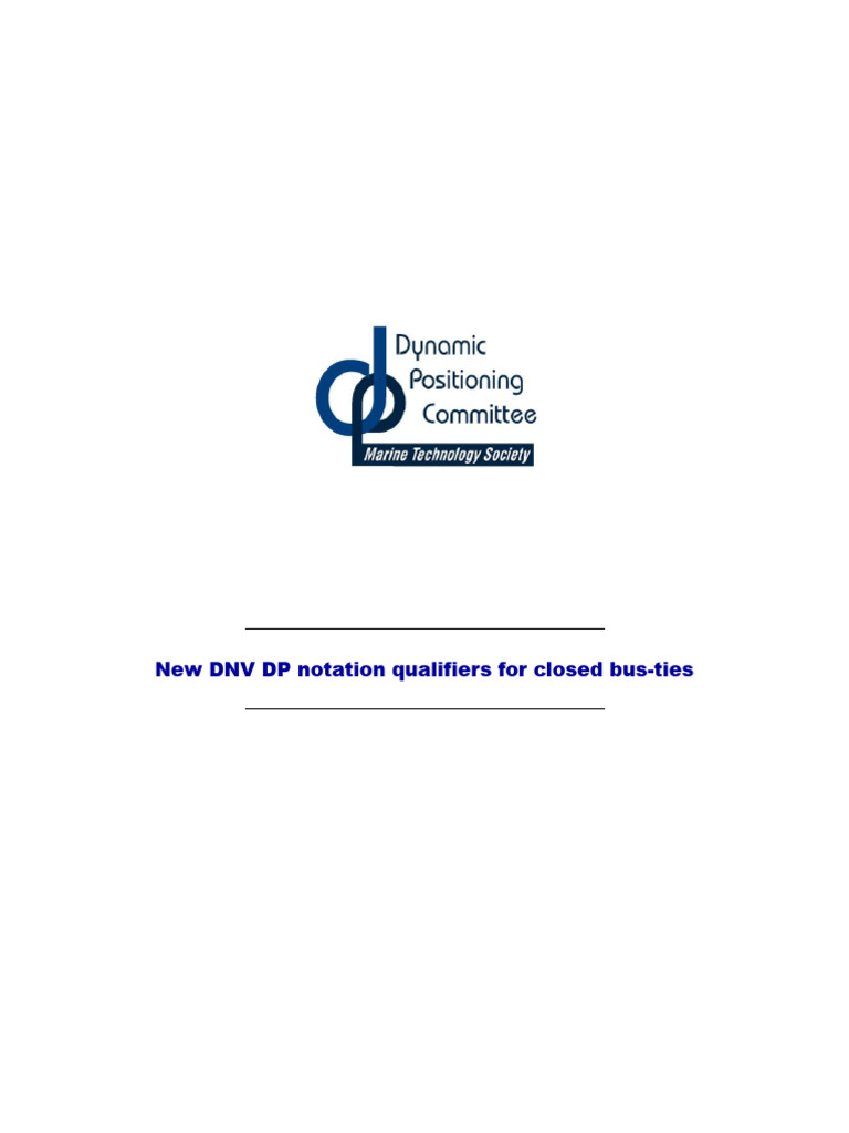 New DNV DP Notation for Closed Bus-Ties | PDF | Electricity ...