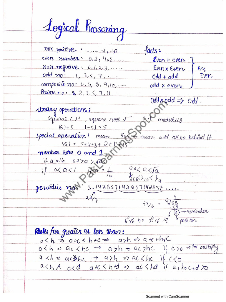 Logical Reasoning Notes | PDF