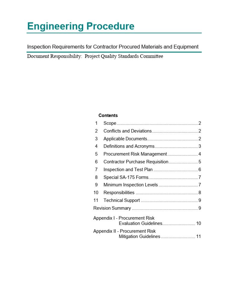 ARAMCO Engineering Procedures - 06 | PDF | Quality Management System ...