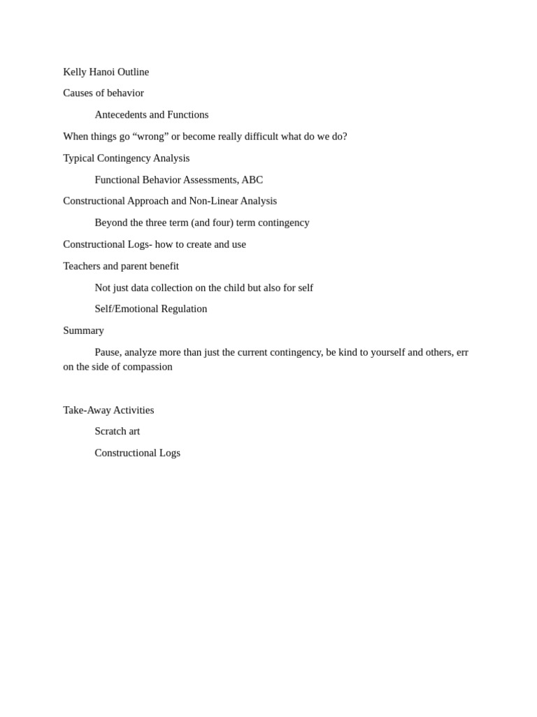 Kelly Hanoi Outline | PDF