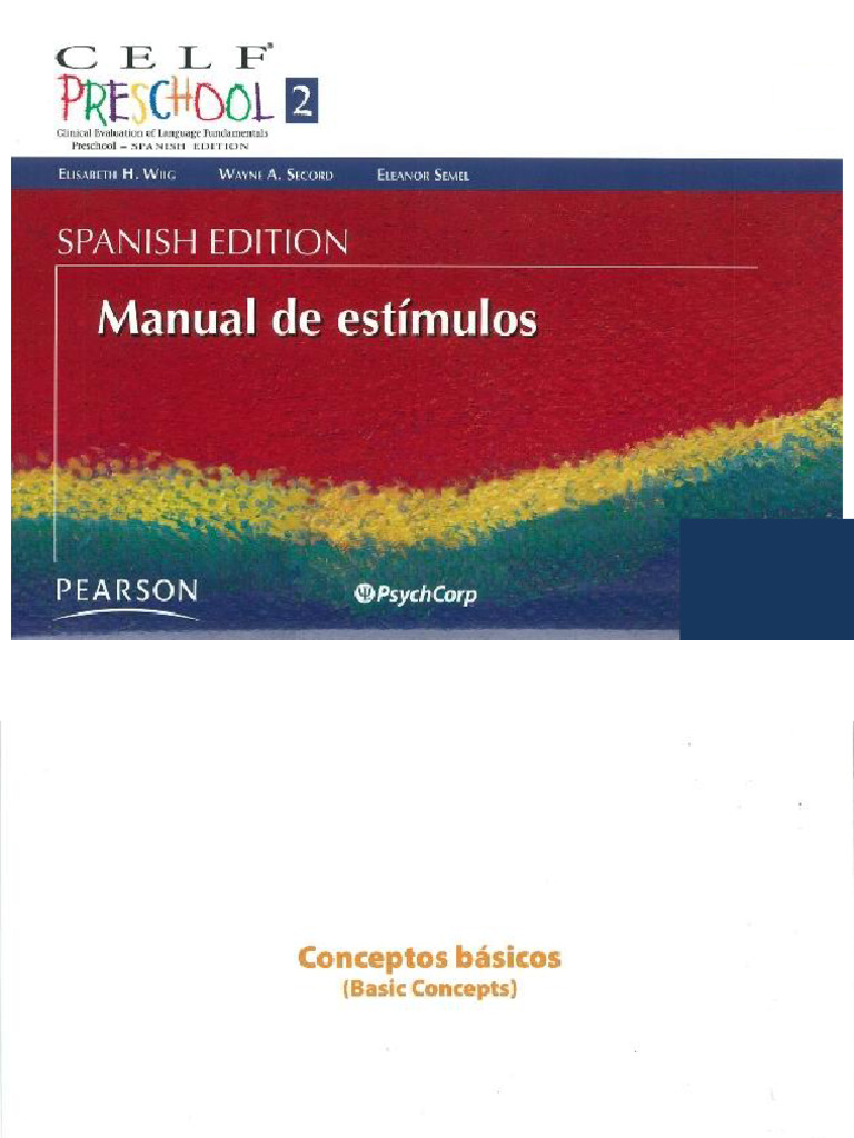 Celf Preschool 2 - Cuaderno de Estímulos | PDF