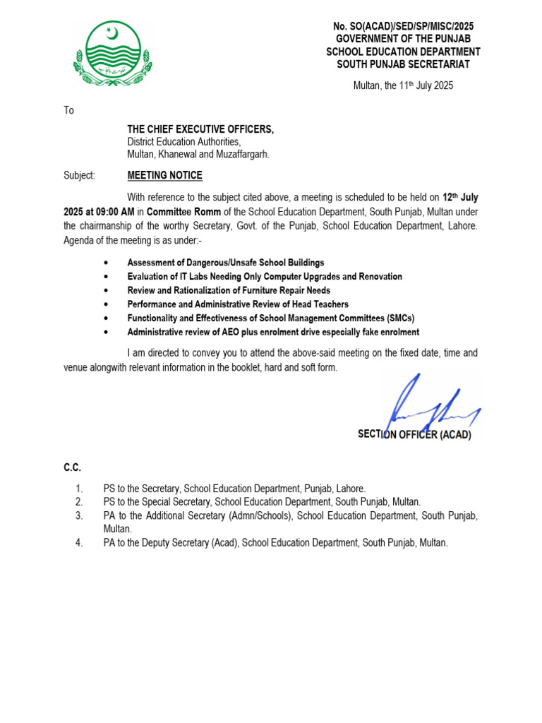 Meeting Notice MTN KWL MZG | PDF