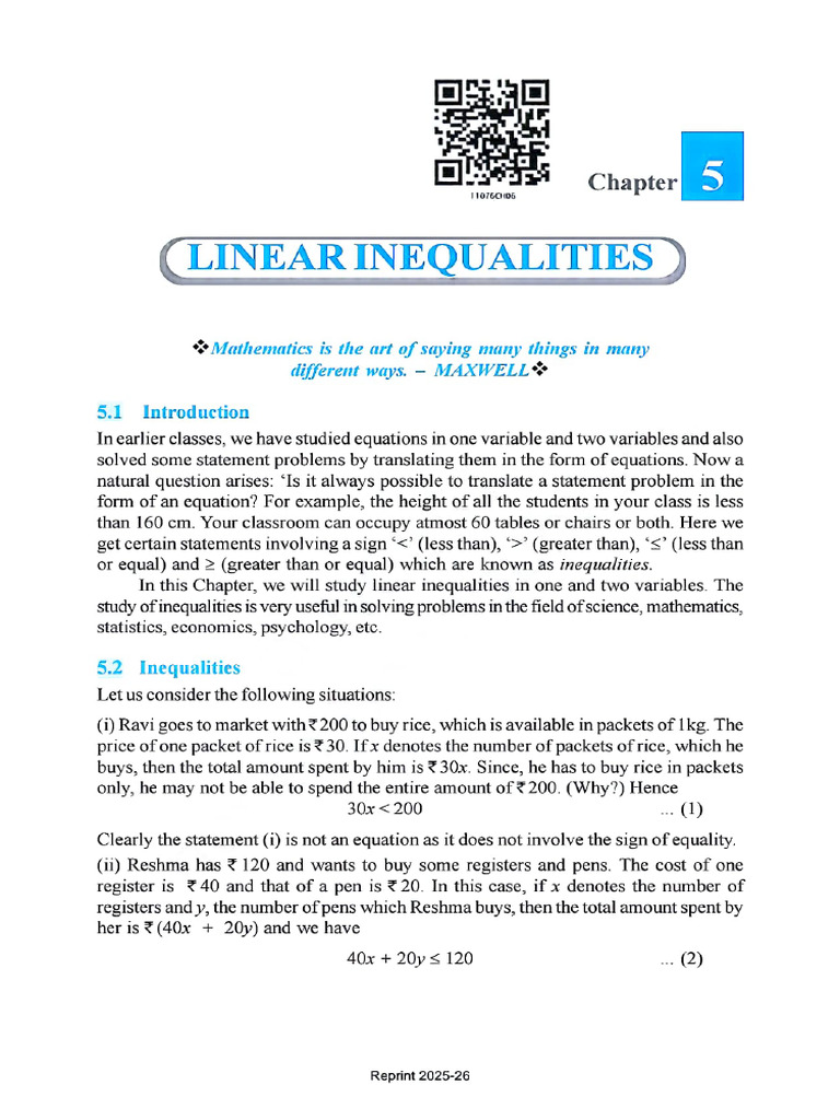 05.linear Inequalities | PDF