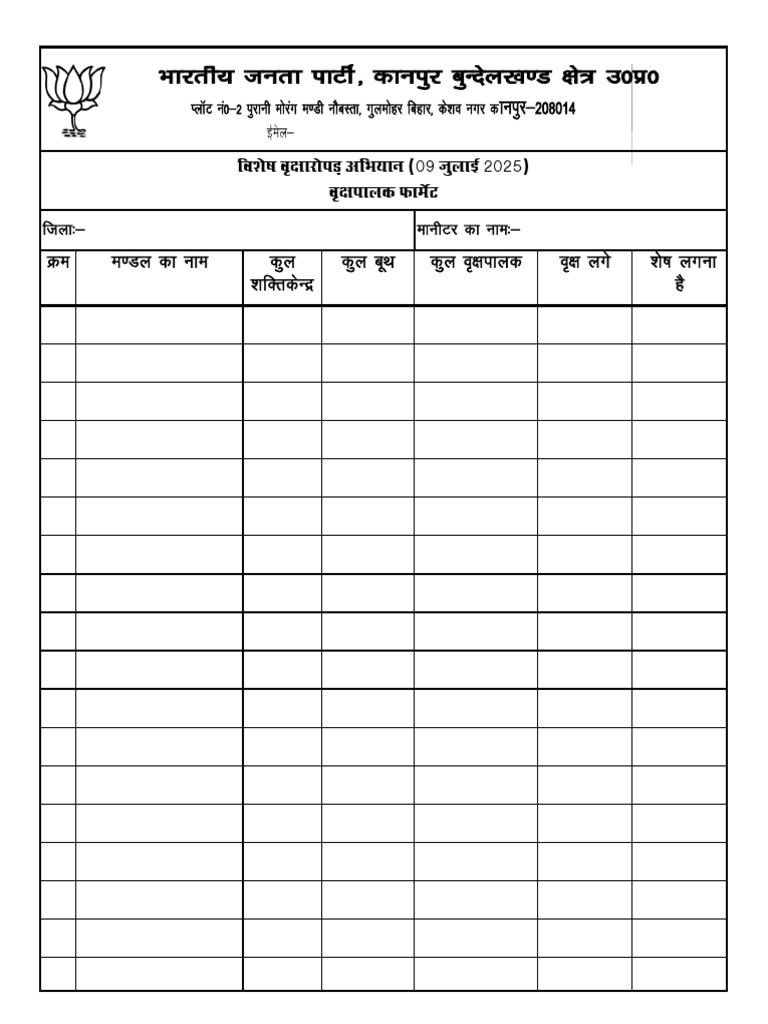 Vishesh Vriksharopan Abhiyan 09 July 2025 | PDF