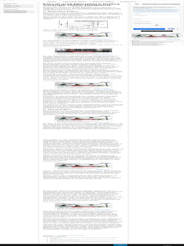 Fiscal and Monetary Policy Diagrams | PDF | Fiscal Policy | Keynesian ...