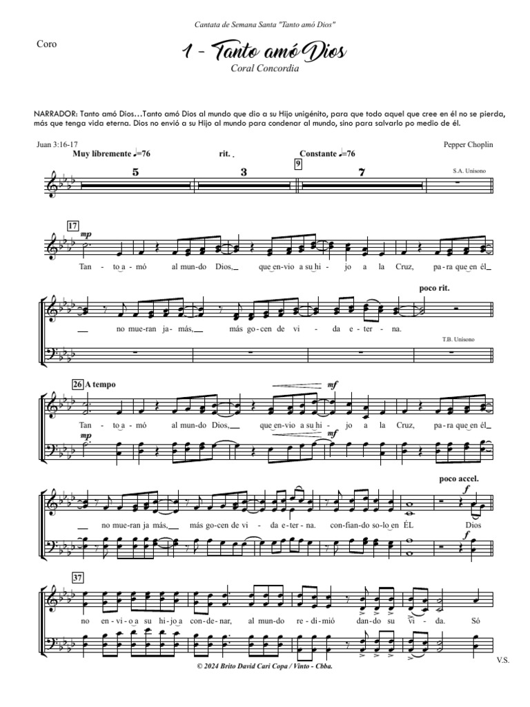Cantata Semana Santa: Tanto Amó Dios | PDF | Jesús | Contenido del ...