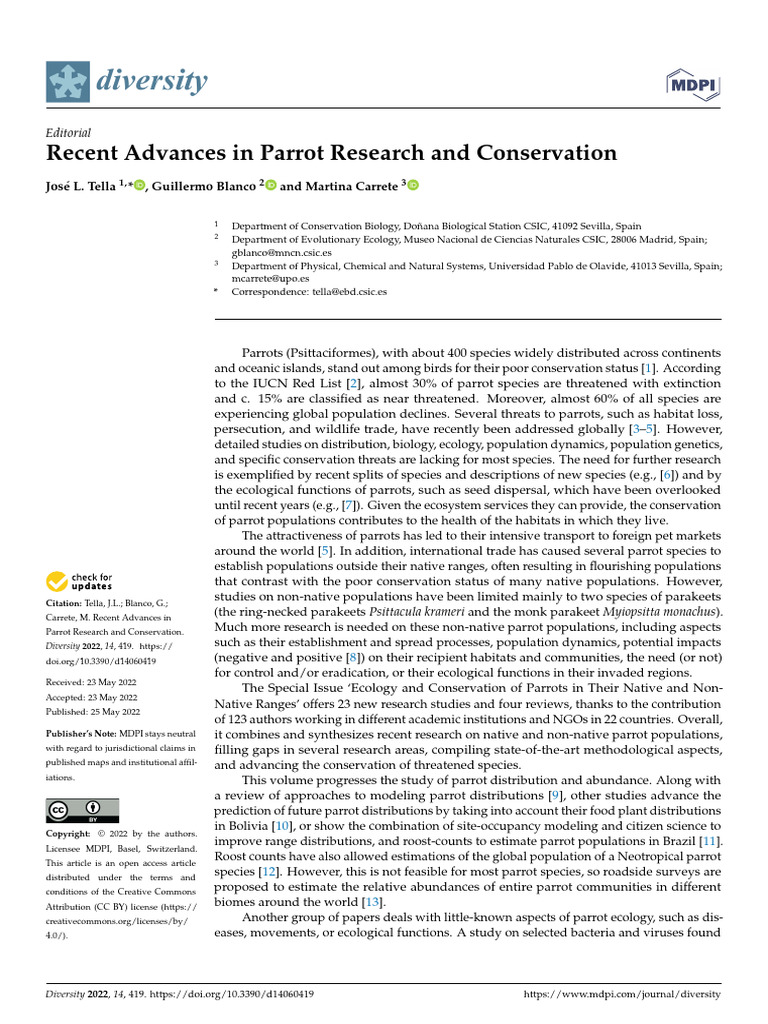 Advances in Parrot Conservation Research | PDF | Conservation Biology ...