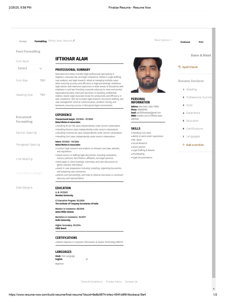 Finalize Resume - Resume Now | PDF | Justice | Crime & Violence