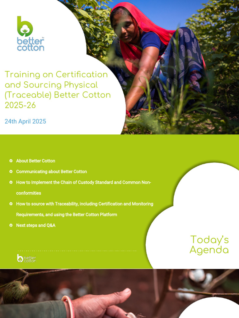 Training on Physical Better Cotton Sourcing | PDF | Audit | Invoice