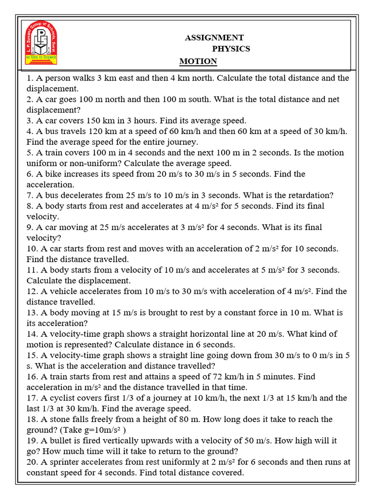 Motion Assignment | PDF