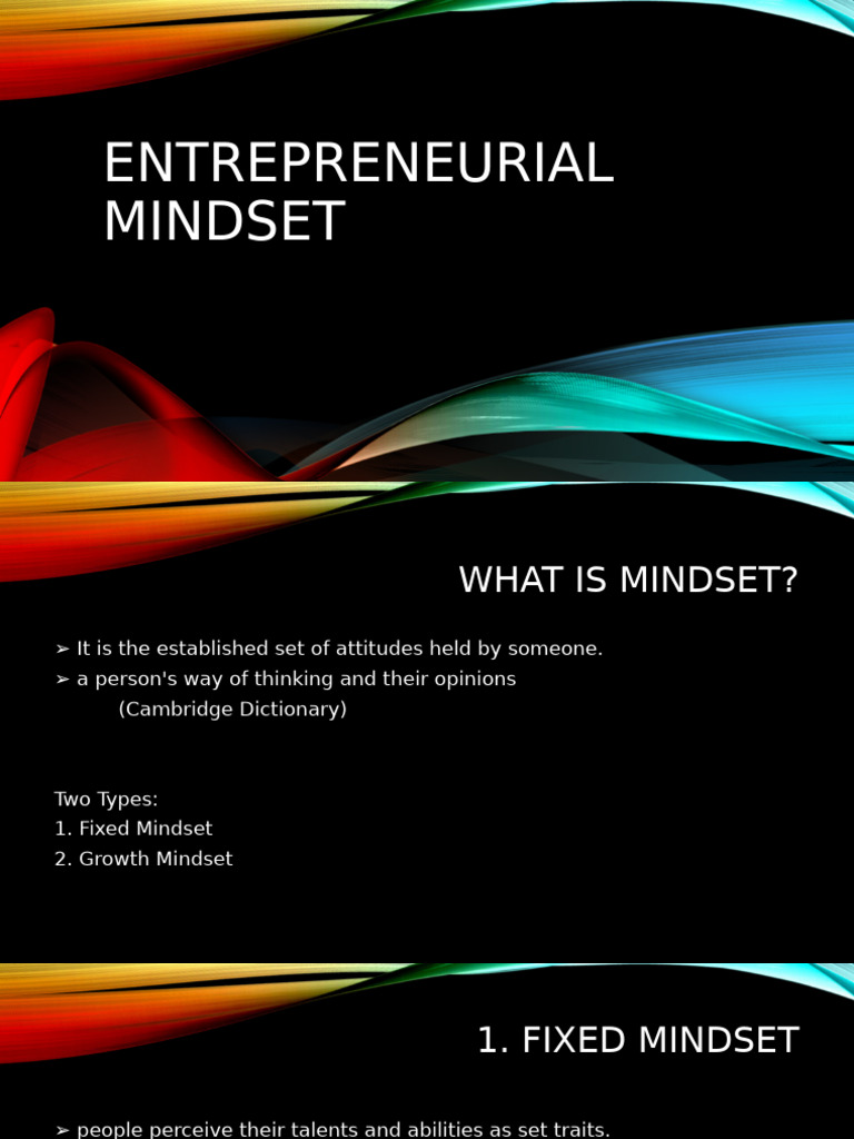 Entrepreneurial Mindset | PDF | Mindset | Critical Thinking