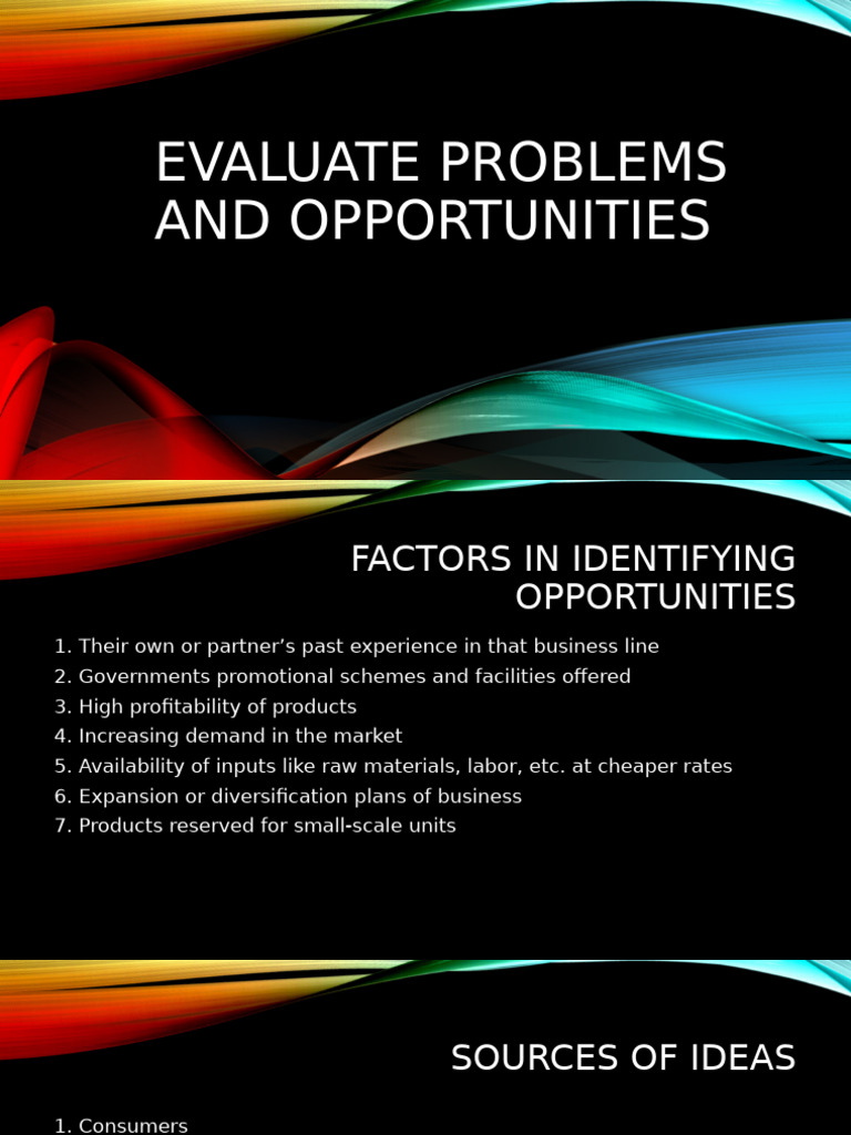Evaluate Problems and Opportunities | PDF | Brainstorming | Focus Group