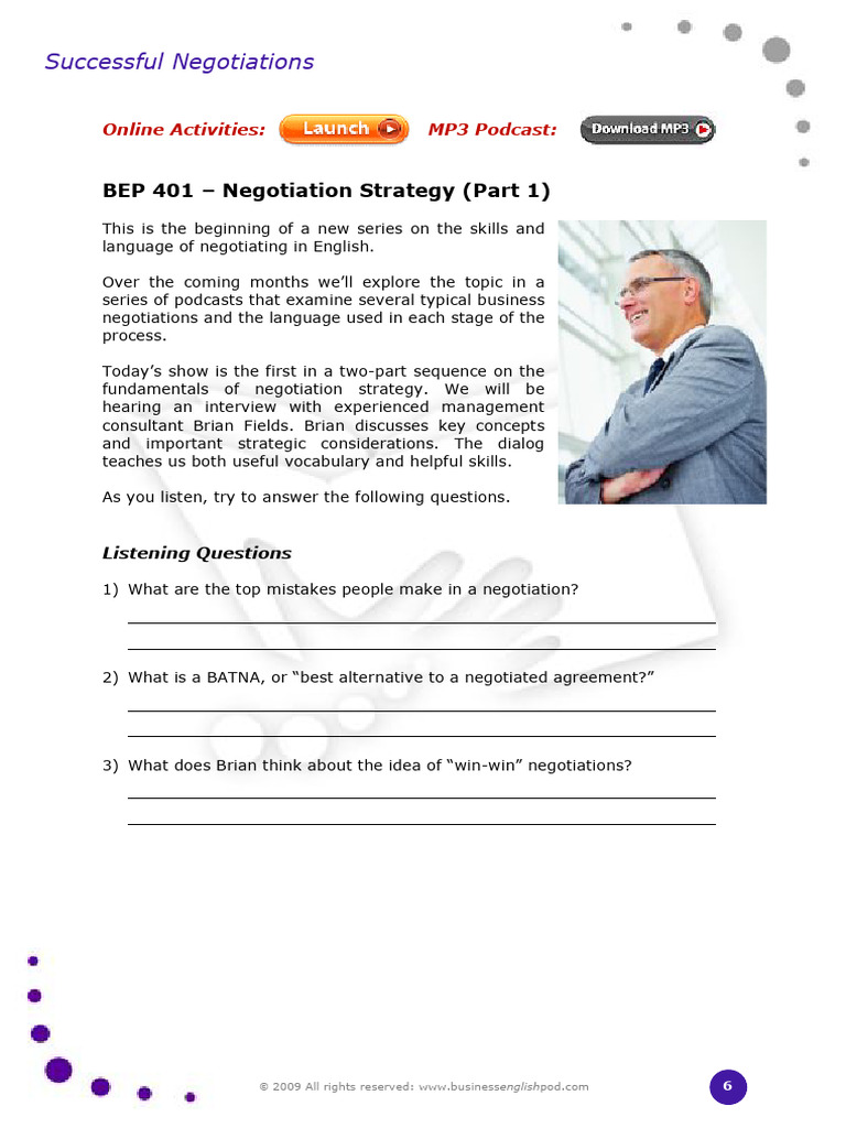 BEP098SN-Negotiation Strategy1 | PDF | Negotiation