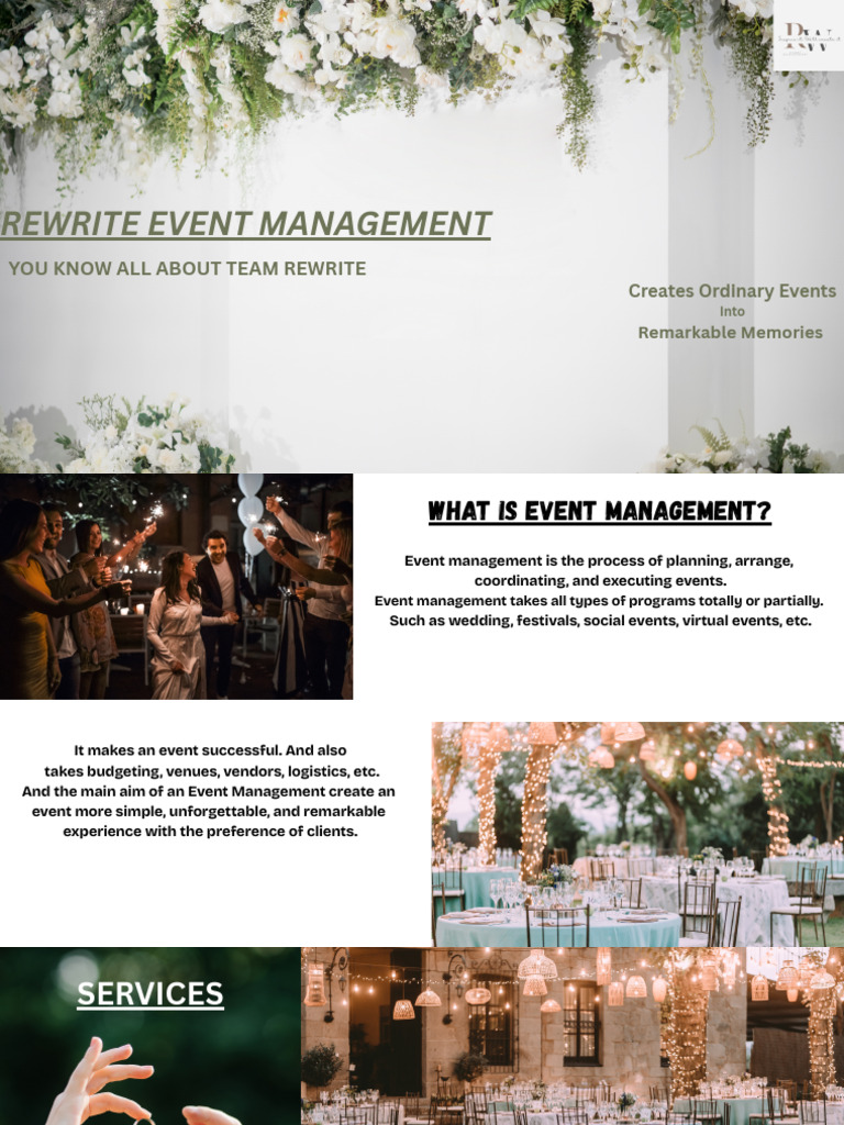Rewrite Event Management. Best Event Management | PDF | Wedding | Bride