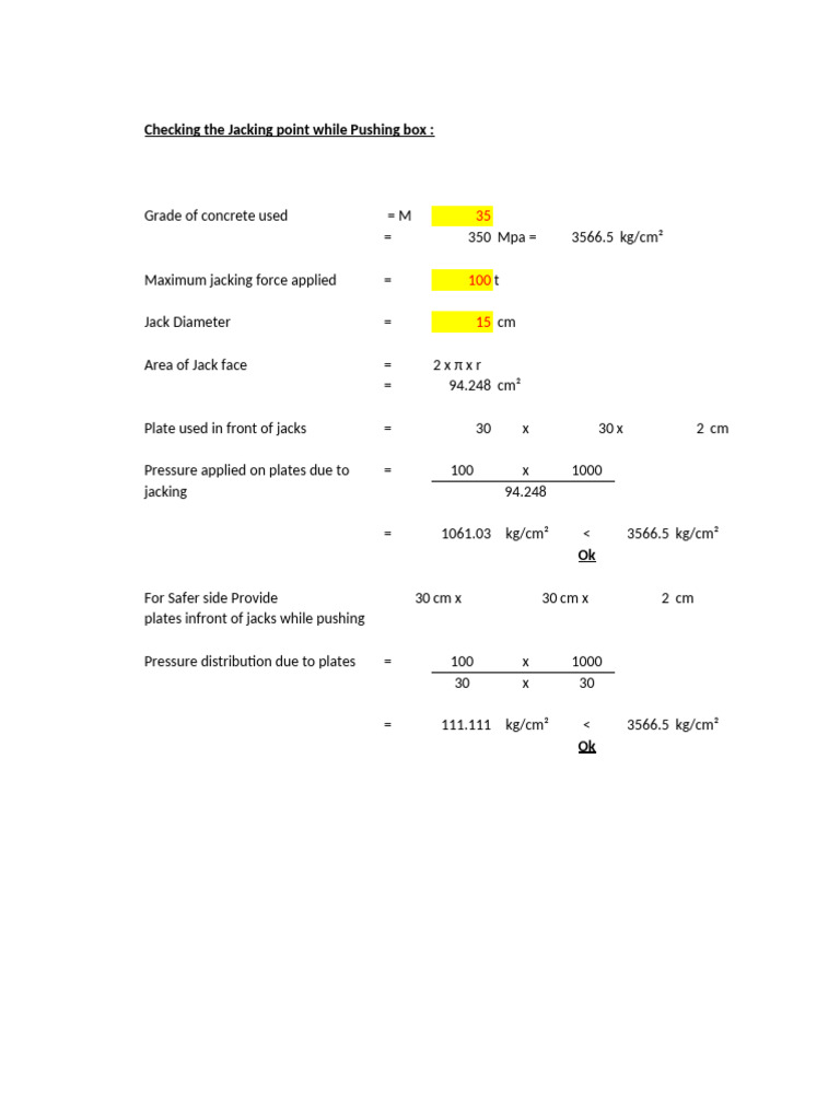 Jacking Pushing Design | PDF