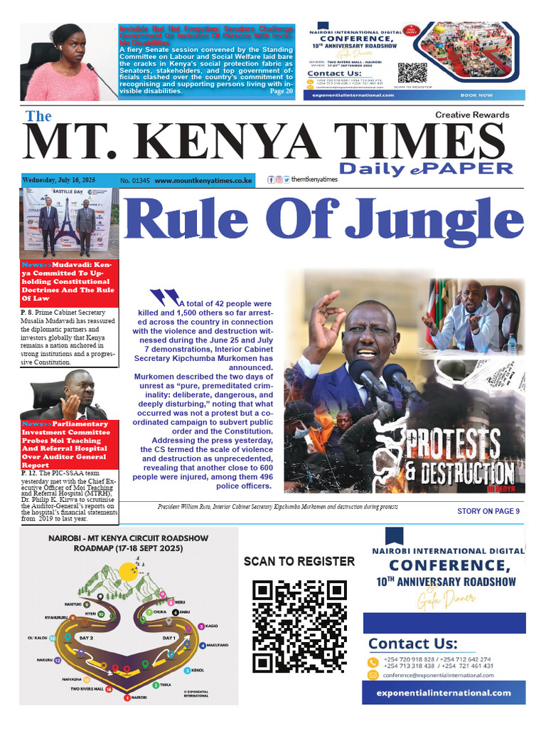 JuLY 16, 2025 MT Kenya Times EPAPER | PDF | Kenya | World Food Programme