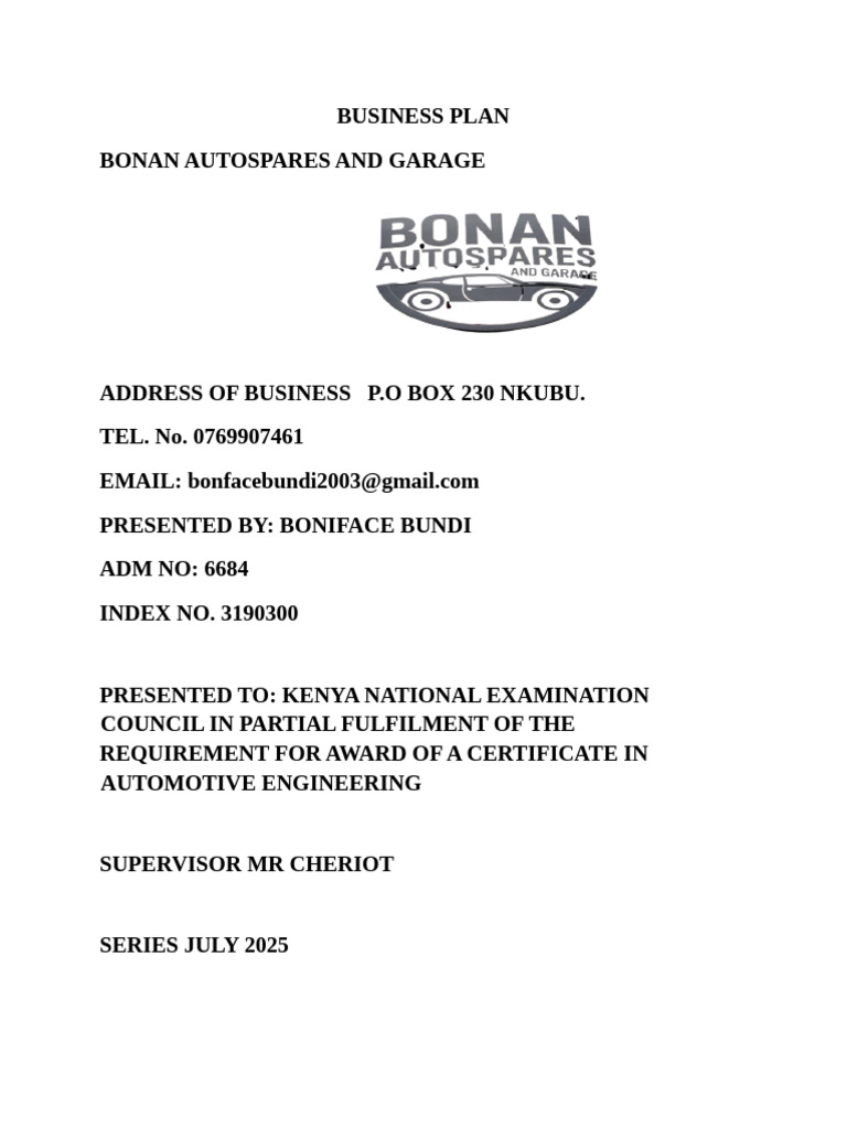 Bonan Autospares and Garage | PDF | Marketing | Sales