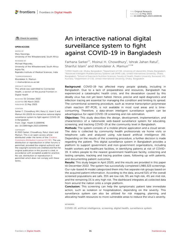 An Interactive National Digital Surveillance Syste | PDF | Databases | Artificial Intelligence