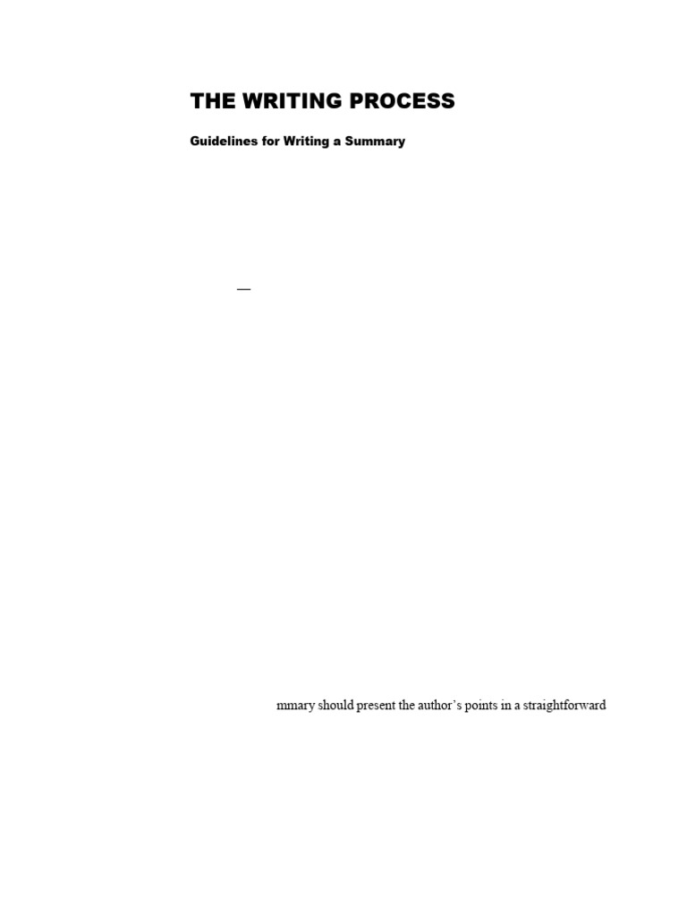 Guidelines for Writing Summary | PDF | Paragraph | Citation