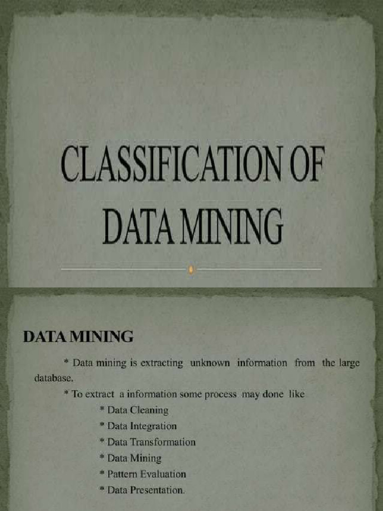 Classification of Datamining | PDF