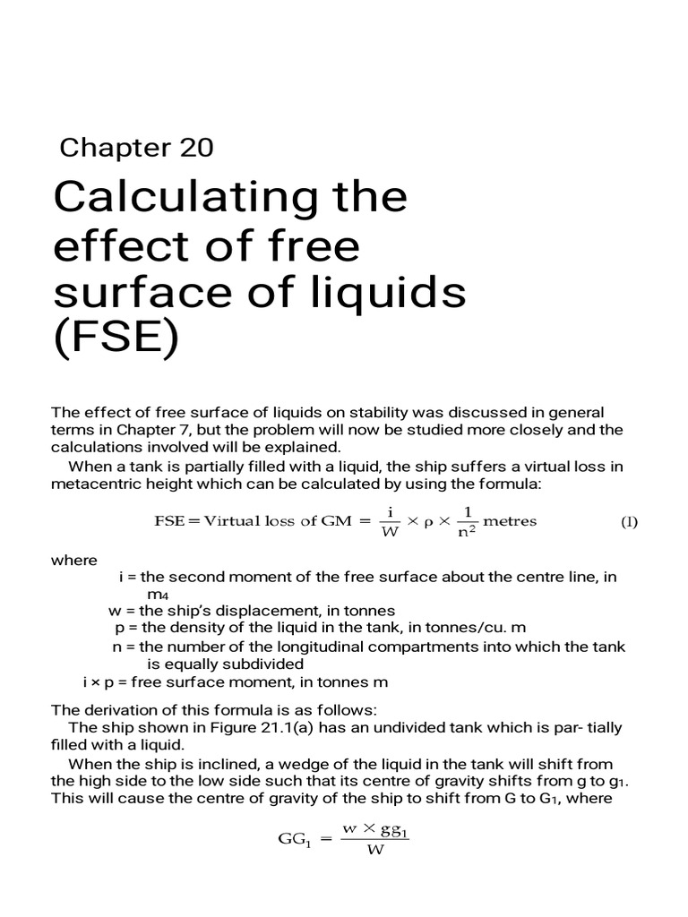 Free Surface Effect on Ship Stability | PDF | Shipbuilding | Water ...