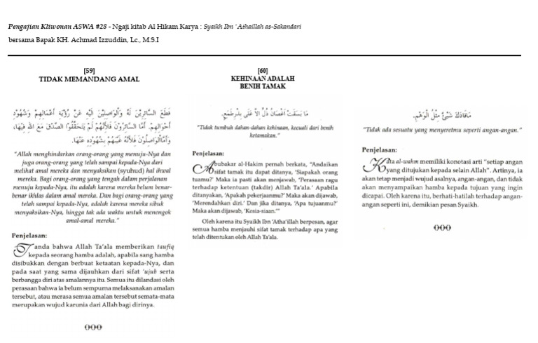 Al Hikam 59 - 61 | PDF