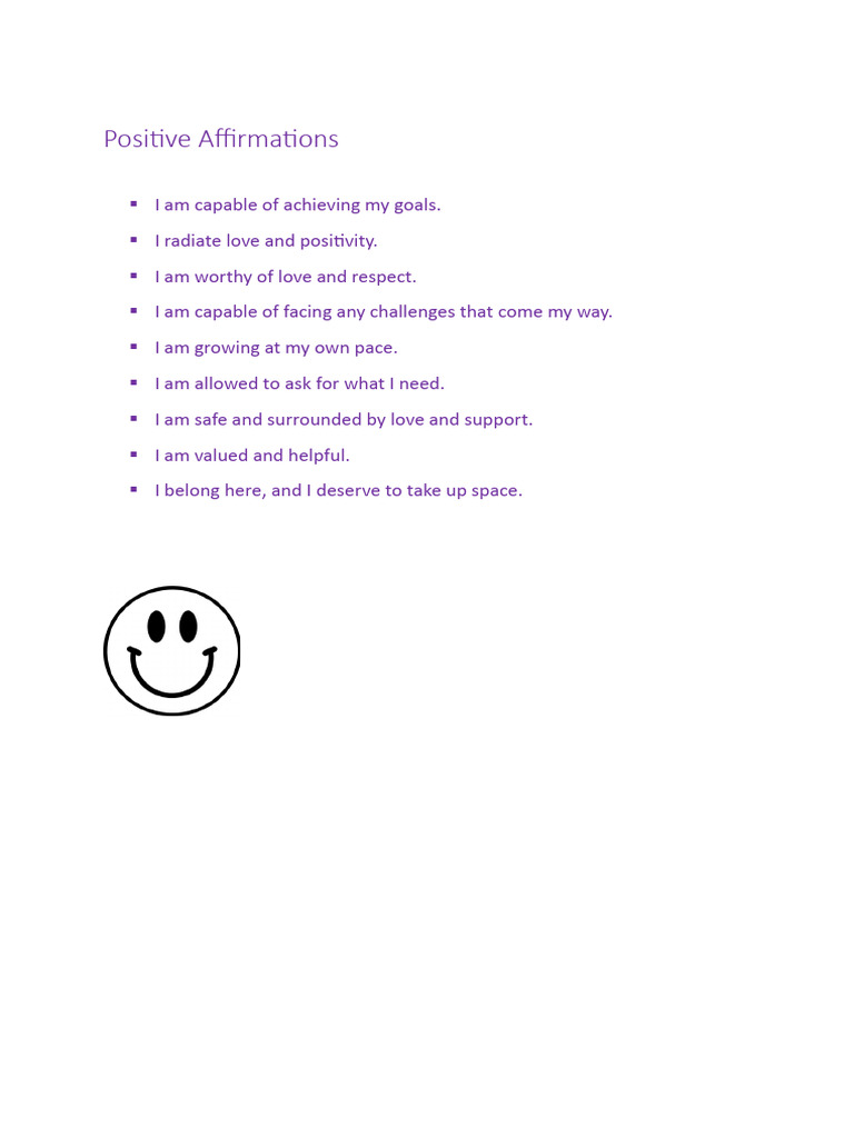 Positive Affirmations Daily Reminders | PDF