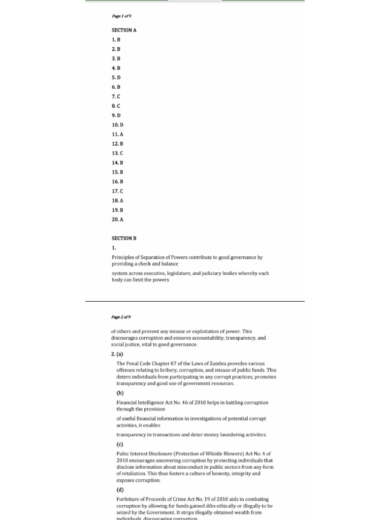 Civic Education Marking Schemes 2023 | PDF