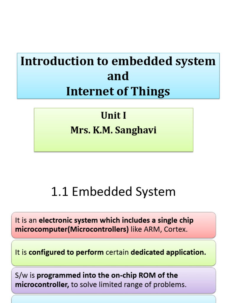 Introduction-To-Embedded-System RENUKA | PDF | Embedded System | Central Processing Unit