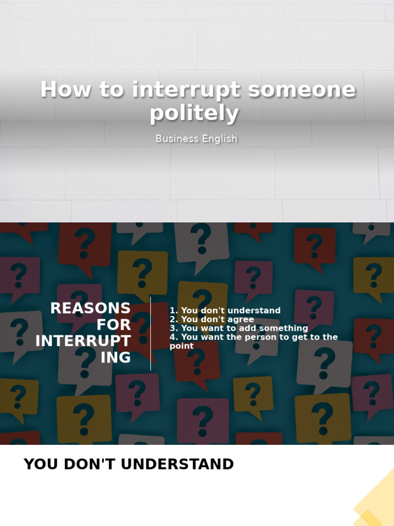 Polite Ways to Interrupt in Business | PDF