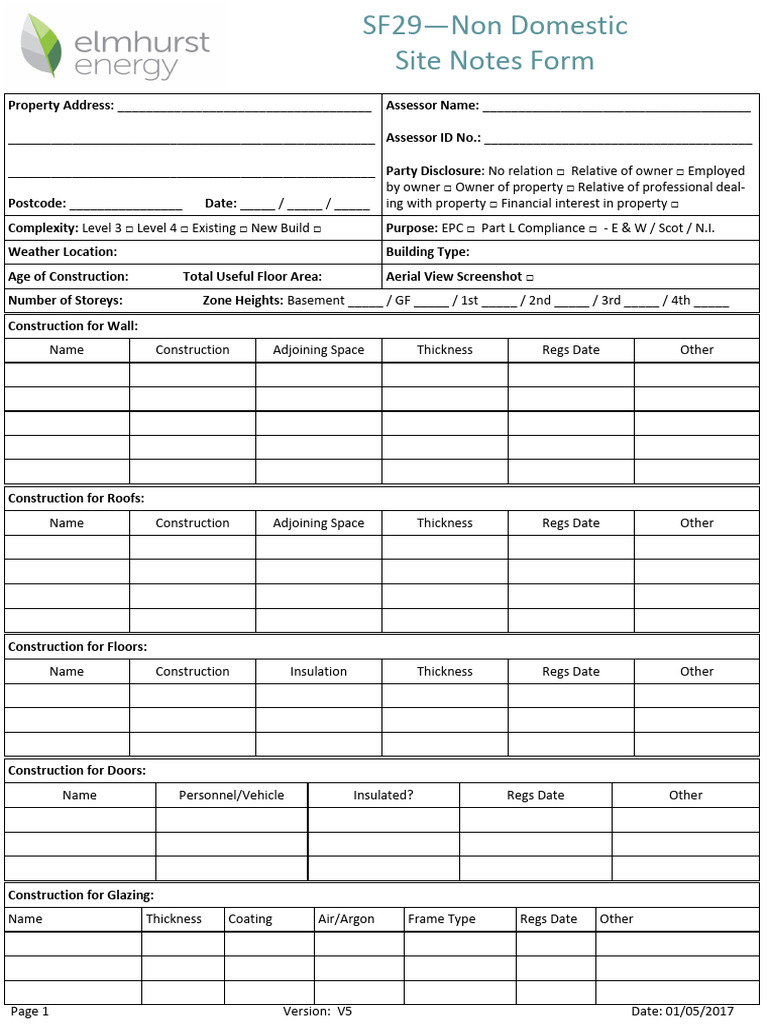Non-Domestic Site Notes Form | PDF | Energy Technology | Sustainable ...