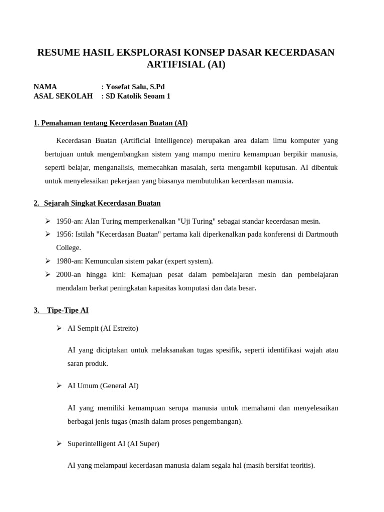 Resume Konsep Dasar Kecerdasan Artifisial - Modul 3 | PDF