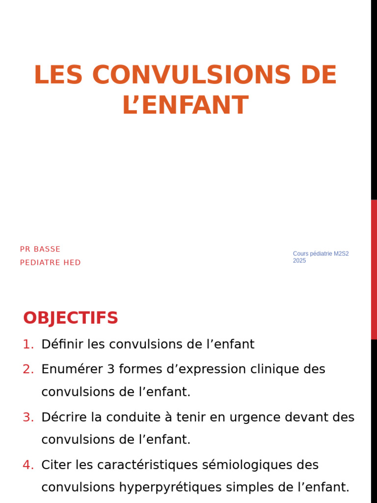 Convulsions chez l'enfant : définitions et urgences | PDF | Épilepsie ...
