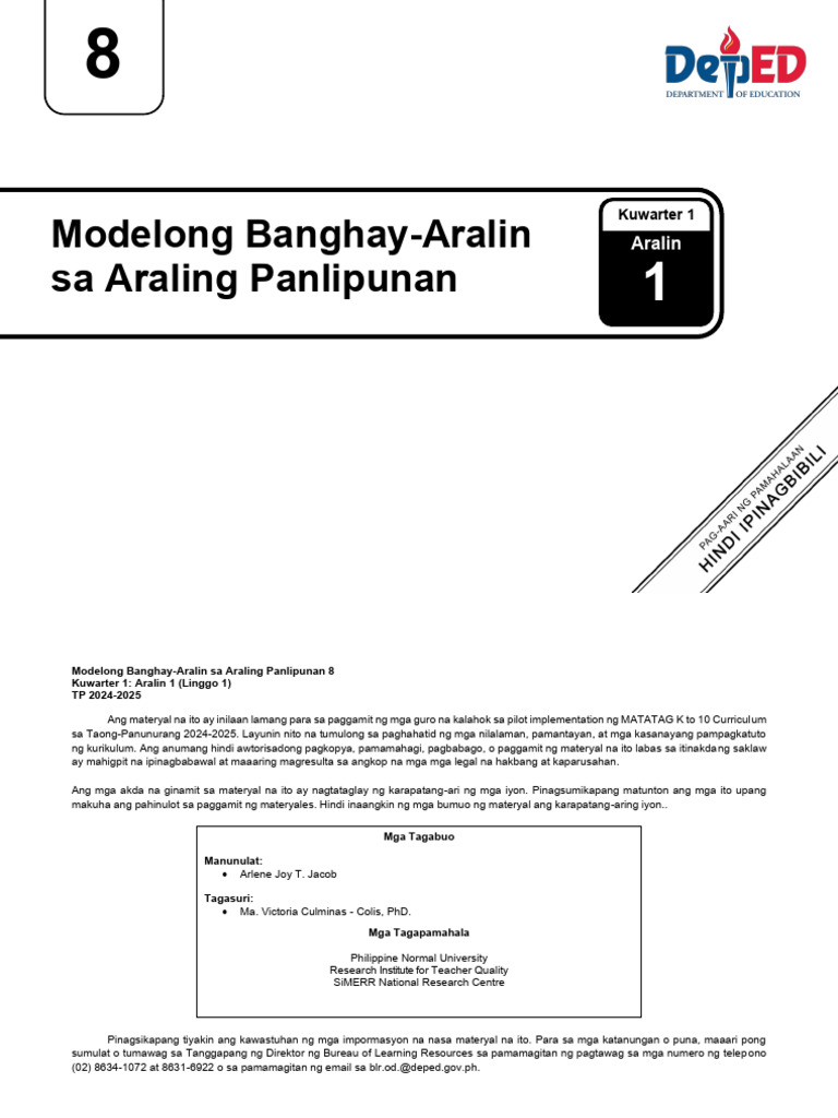 Q1 LE AP8 Lesson1 Week1 | PDF