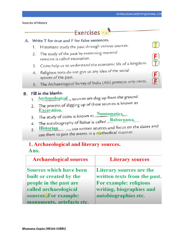 Sources of History Notes | PDF