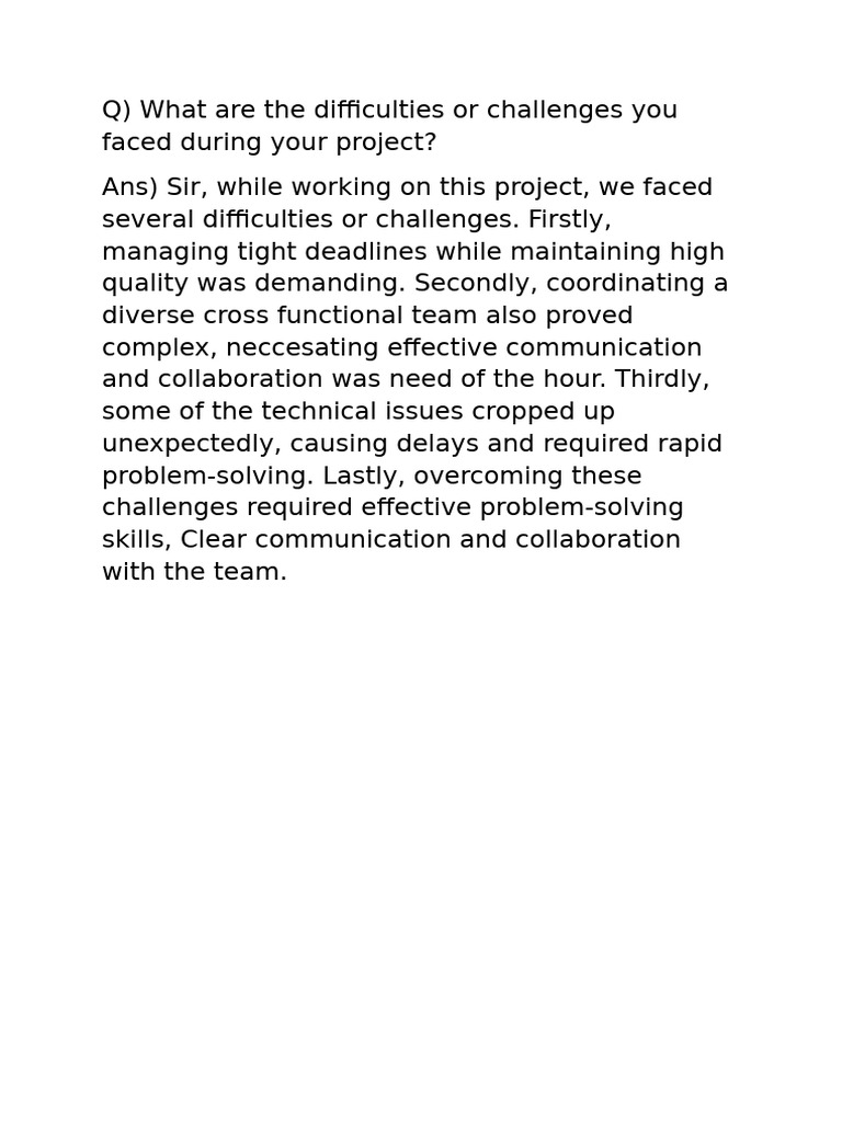 Project Challenges and Solutions | PDF