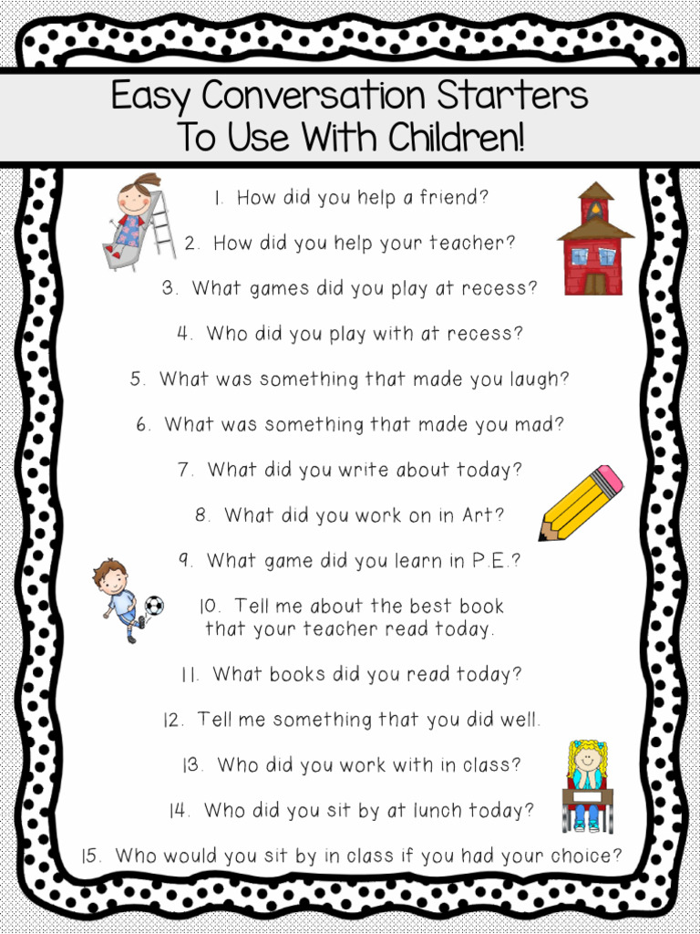 Easy Conversation Starters KIDS | PDF