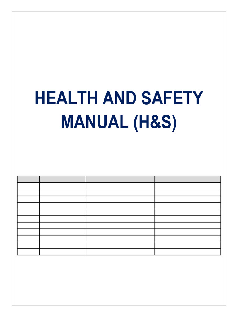 Health and Safety Manual Overview | PDF