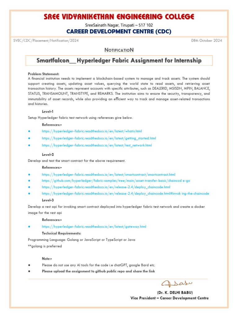 Smartfalcon - Campus Hiring - 2025 Batch - SVEC - Notification | PDF | Software Development ...