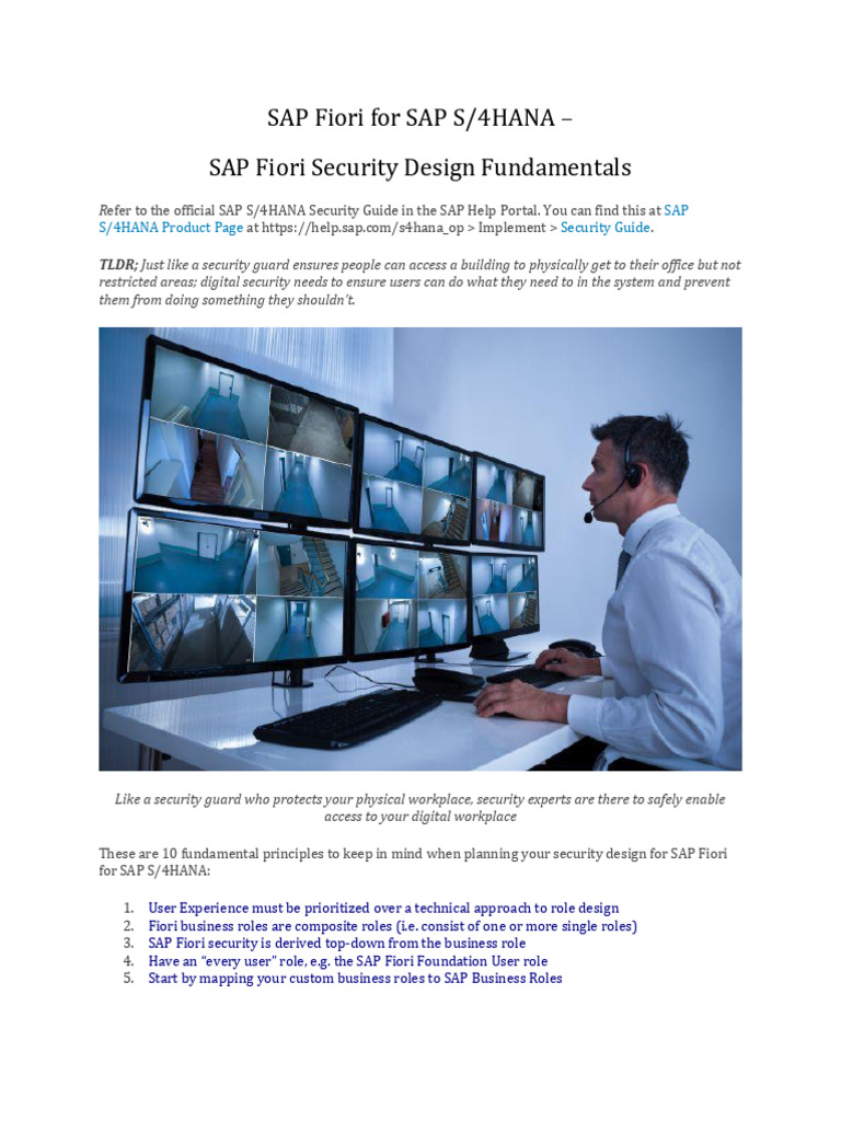 Fiori For S4 - Security Design and Fundamentals | PDF | Securities ...