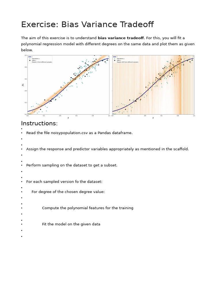 Understanding Bias Variance Tradeoff | PDF