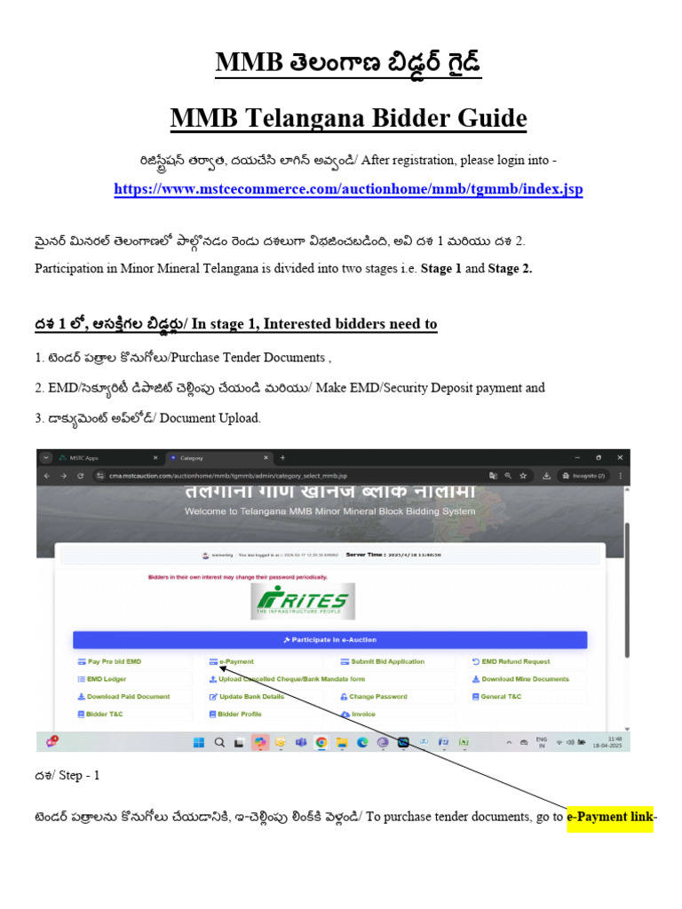20288_Bidder_Guide_MMB_Telangana | PDF