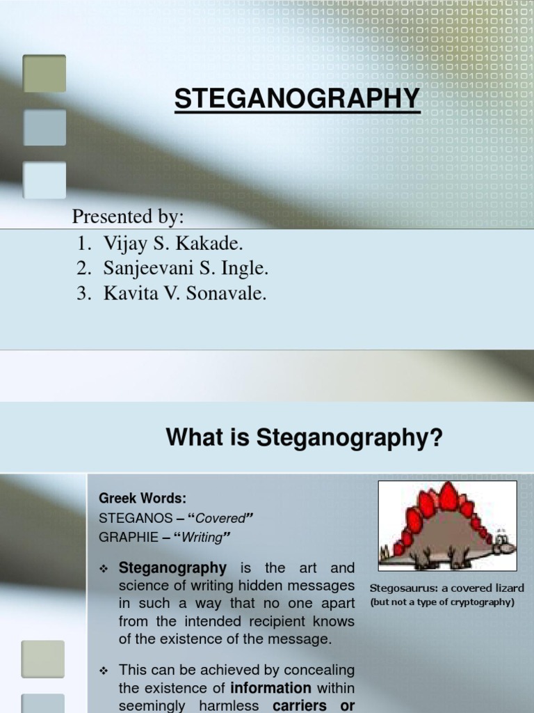 Steganography..Ppt | Telecommunications | Media Technology