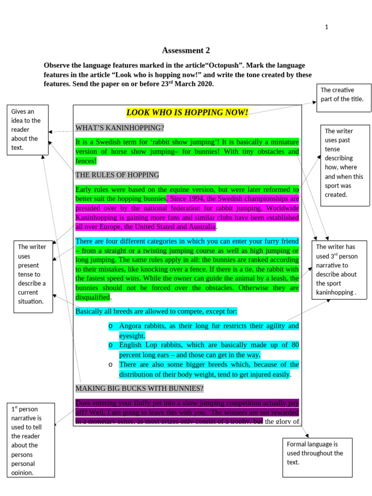 Assessment 2 - 19 TH March 2020 | PDF | Rabbit | Mammals As Pets