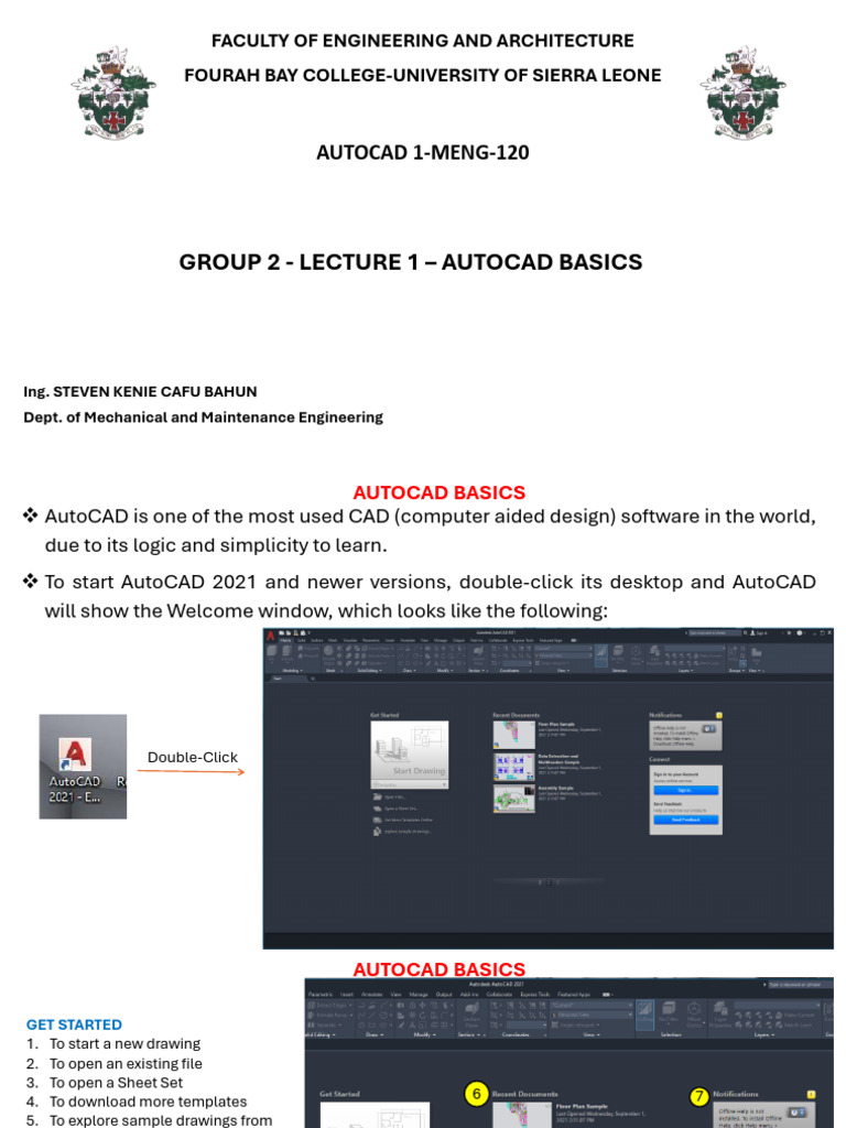 autoCAD Yr1 2024-2025 Lecture 1 | PDF | Auto Cad | Command Line Interface
