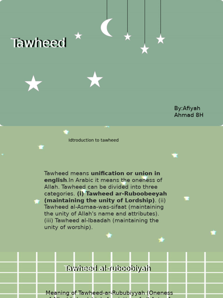 Understanding Tawheed: The Oneness of Allah | PDF